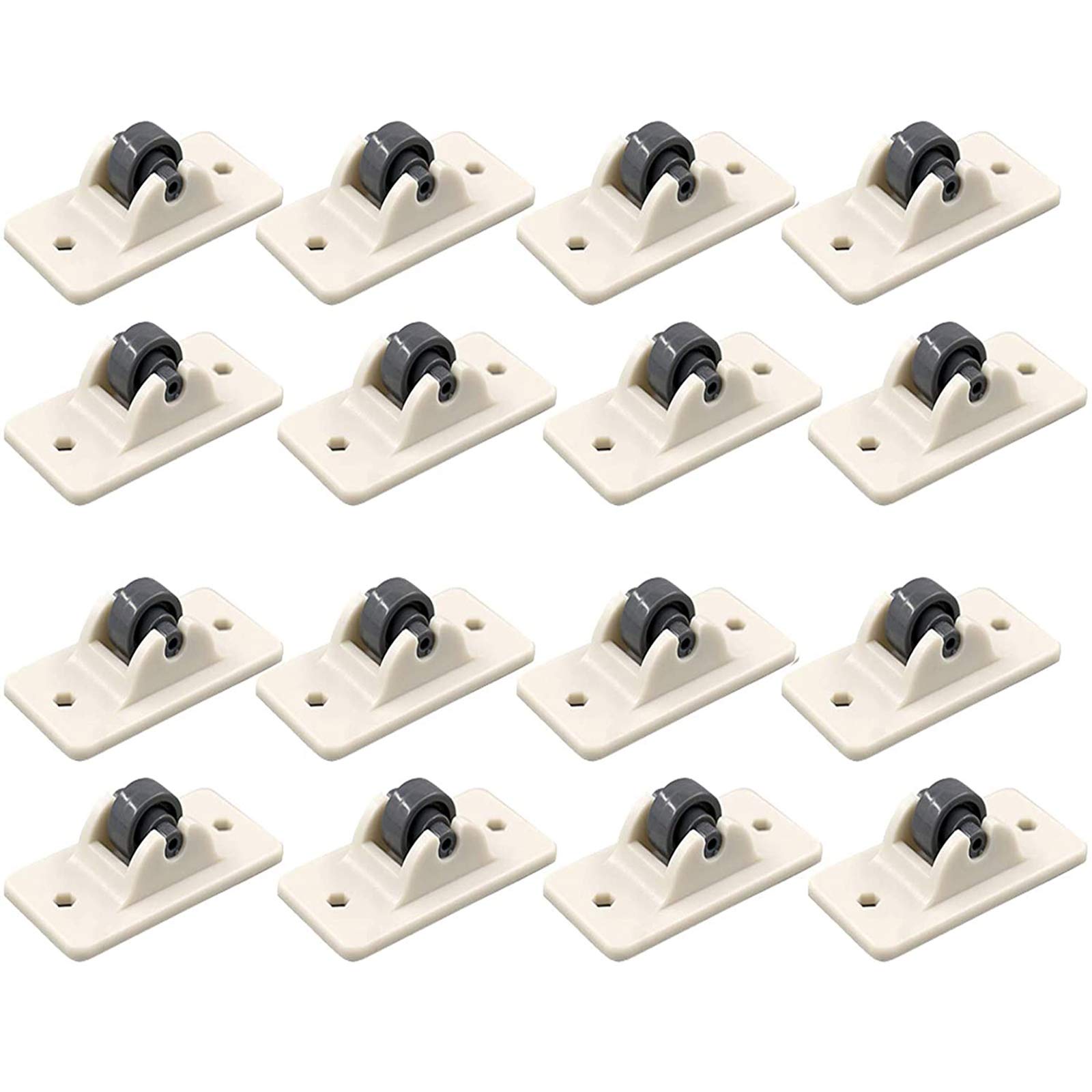 16 Pcs Small Wheels Mini Wheels Cute DIY Mini Casters Adhesive Plastic Castor Stick On Castors for Plastic Storage Bins Container Small Furniture Trash Can Box Moving Wheels