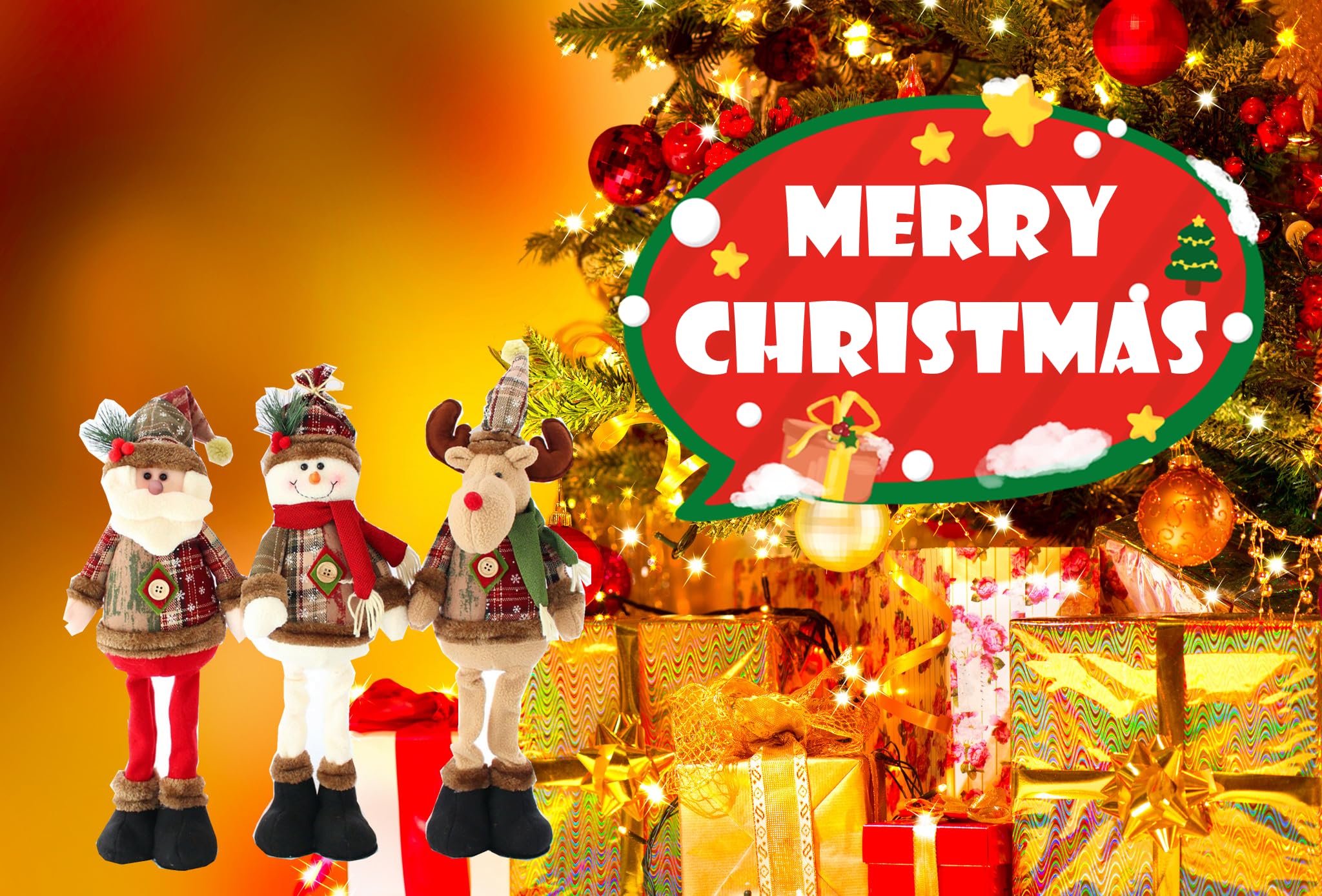 GIANTHONG Snowman Reindeer Santa Claus Christmas Decorations Figurine Christmas Ornament Standing Home Decorations Doll