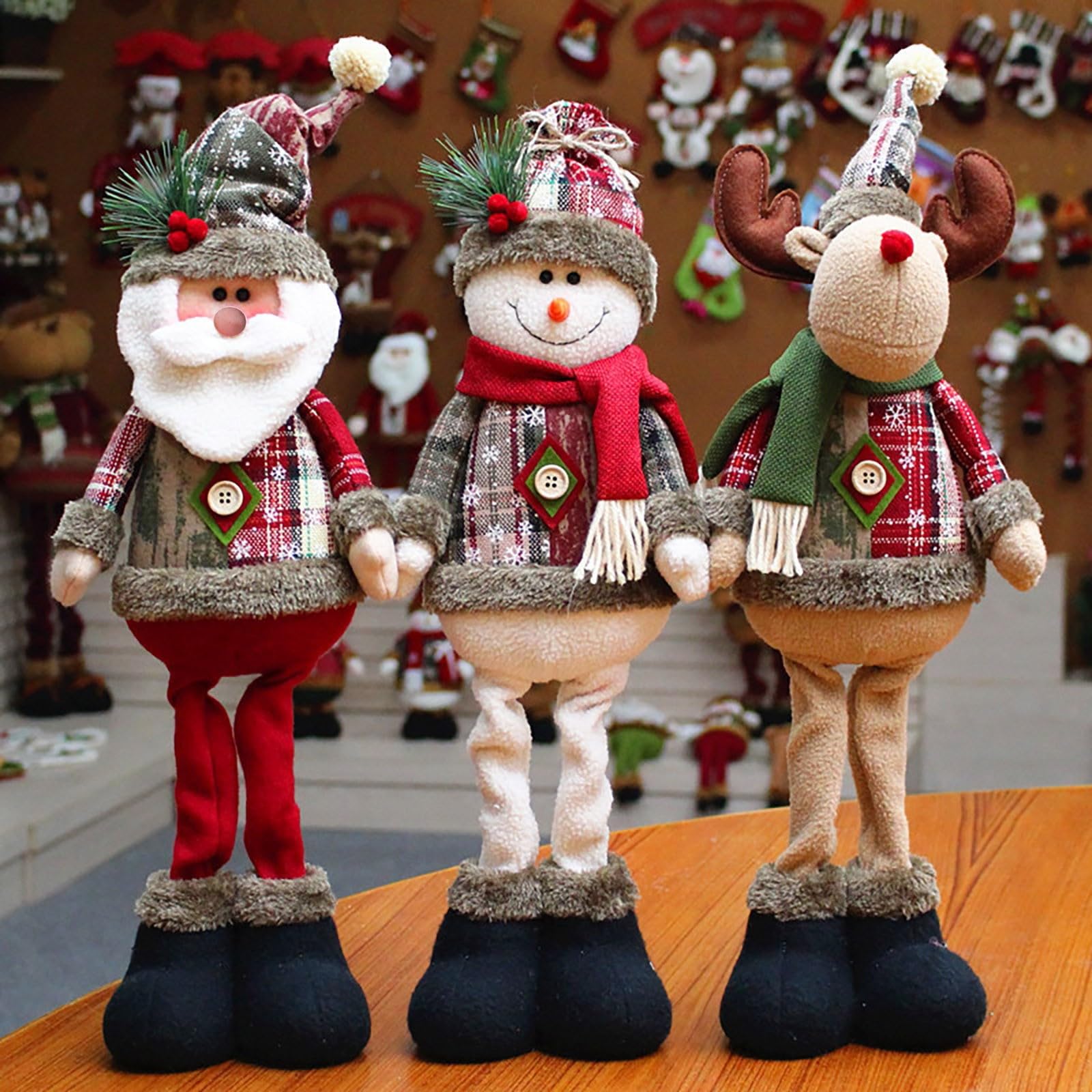 GIANTHONG Snowman Reindeer Santa Claus Christmas Decorations Figurine Christmas Ornament Standing Home Decorations Doll