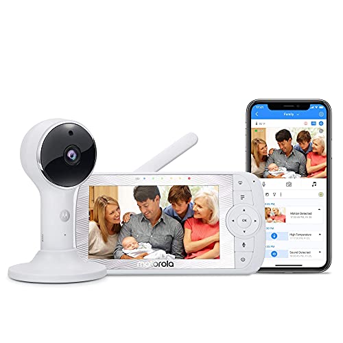 Motorola Connect60-2 Dual Camera Hubble Connected Video Baby Monitor - 5" Screen, 1080p Wi-Fi Viewing 2-Way Audio, Night Vision, Digital Zoom and Hubble App (Connect60-2 Dual Camera) (Renewed)