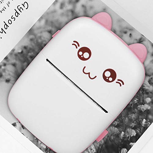 Naroote Mini Photo Printer, Plastic Material Photo Printer for Wireless High Resolution with Cute Appearance for Classroom for Learn(Pink)