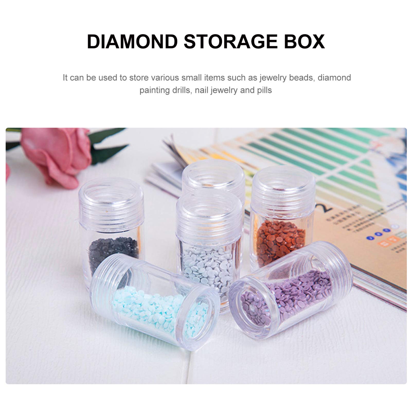 EXCEART Grids Diamond Painting Drills Storage Case Art Craft Accessory Organizer Jewelry Beads Sewing Pills Container with Shockproof Zipper Carry Bag Blue