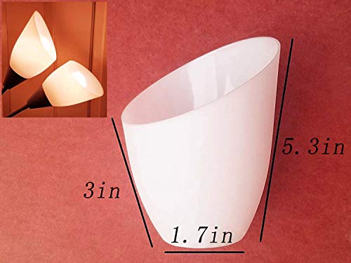 2 Pack Plastic Lampshade, 5.7 inch High, 4.1 inch Diameter, 1.65 inch Fitter, Replacement Plastic Lamp Shade for LED Floor Lamp