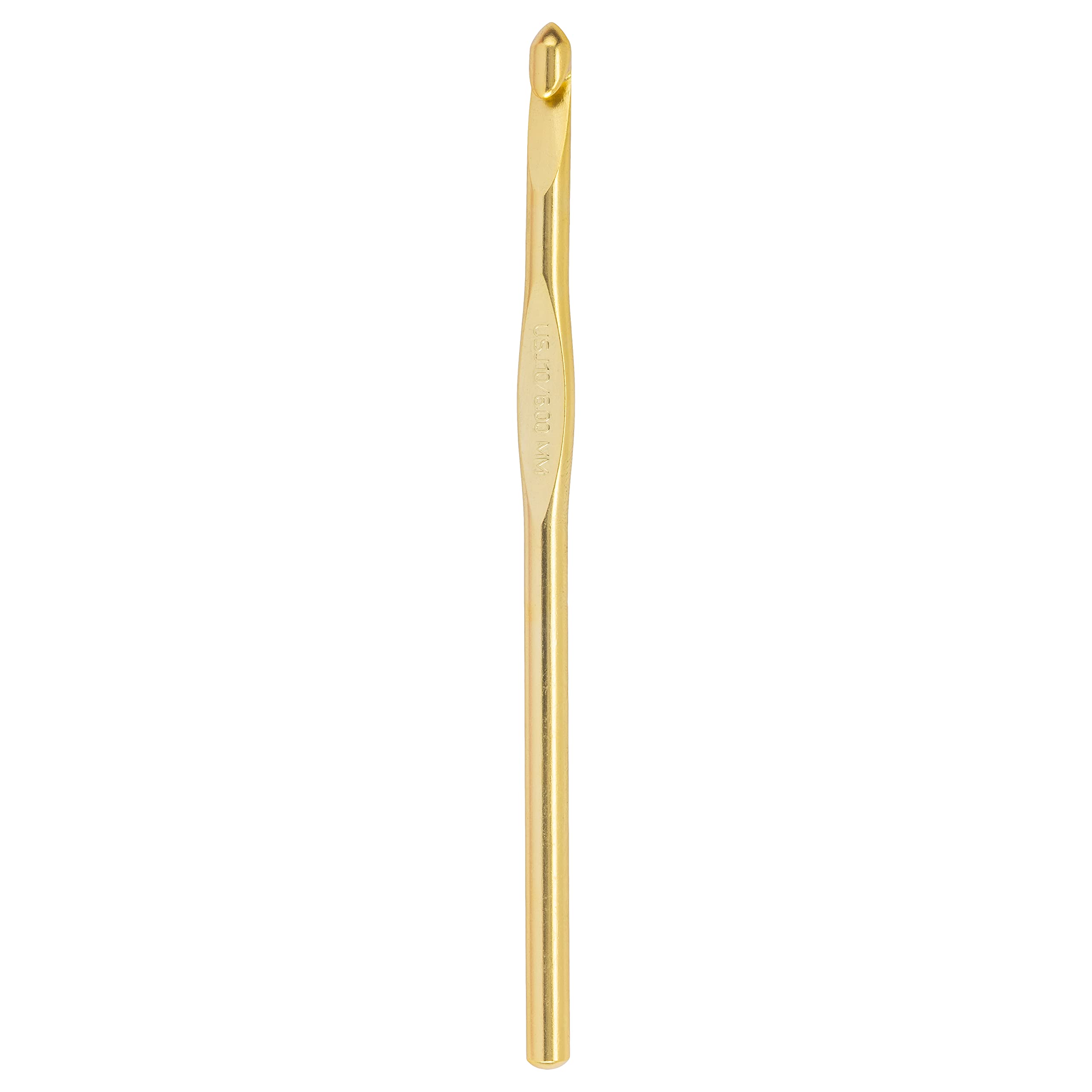 Susan Bates Silvalume Crochet Hooks 5-1/2": Size J (6mm), Light Yellow