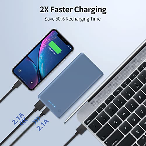 Power Bank 26800mAh Portable Charger,High Capacity Charging External Cell Phone Battery Pack with 2 Outputs Ports Compatible with iPhone 13/12/ 11, Android Samsung Galaxy/Pixel/Tablet & etc(Blue)