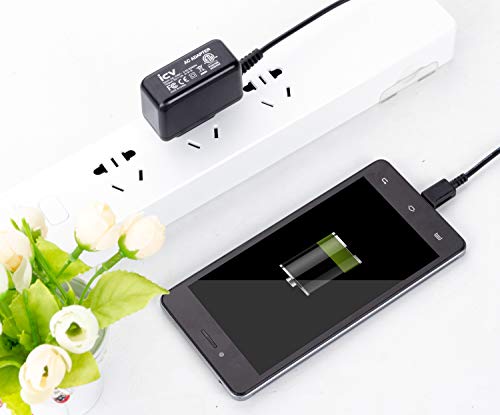 icv Micro USB Wall Charger 5V 2A Power Adapter with US Plug and Fixed Micro Cable for Samsung Galaxy S6 S5 S4 S3 S2 Si9003,S5820 N7100 Note3 Note4 Black