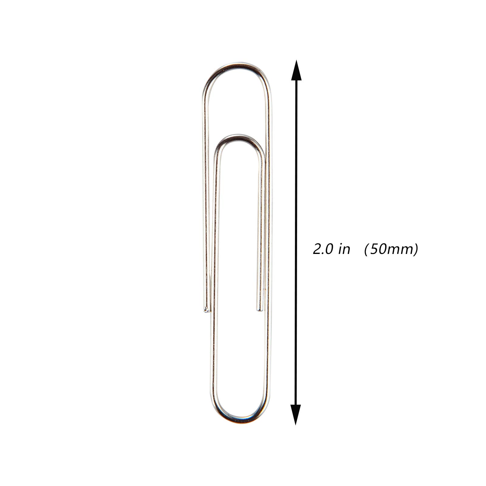 Jumbo Paper Clips, 2 Inch Paper Clip, 100 pcs Large Paperclips (Jumbo, Silver)
