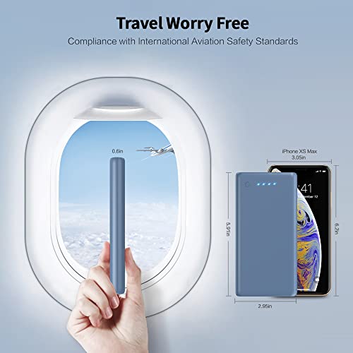 Power Bank 26800mAh Portable Charger,High Capacity Charging External Cell Phone Battery Pack with 2 Outputs Ports Compatible with iPhone 13/12/ 11, Android Samsung Galaxy/Pixel/Tablet & etc(Blue)