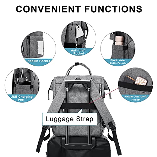 LOVEVOOK Laptop Backpack for Women,17 Inch Work Travel Bag Computer Bags Teacher Doctor Nurse Bags College Backpack Purse (Upgraded)