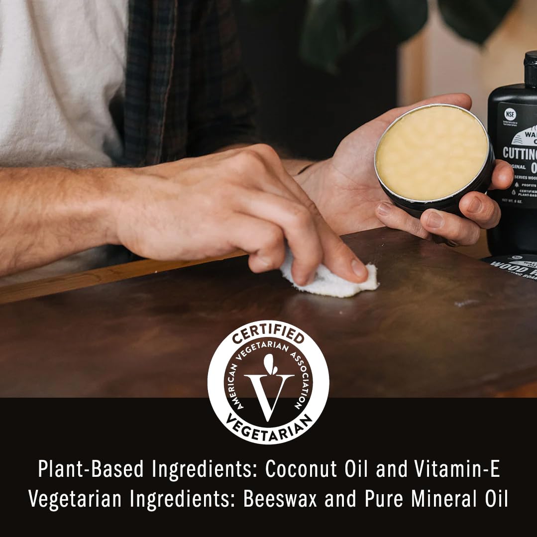 WALRUS OIL - Wood Wax, 3 oz Can, FDA Food-Safe, Cutting Board Wax and Board Cream