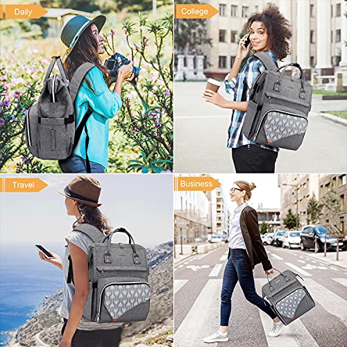 LOVEVOOK Laptop Backpack for Women,17 Inch Work Travel Bag Computer Bags Teacher Doctor Nurse Bags College Backpack Purse (Upgraded)