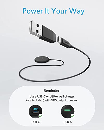 Anker Magnetic Wireless Charger, 5ft USB-C Cable with Detachable USB-A Connector, PowerWave Magnetic Pad Slim Only for iPhone 14/14 Pro/14 Pro Max/13/13 Pro Max (No AC Adapter)