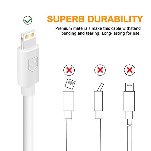 Sundix iPhone Charger, 5 Pack 6ft Lightning Cable iPhone Charging Syncing Cord Charger Cable Compatible iPhone X 8 8Plus 7 7Plus 6S 6Splus 6 6Plus SE 5 5S 5C More
