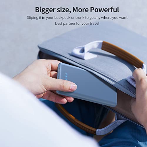 Power Bank 26800mAh Portable Charger,High Capacity Charging External Cell Phone Battery Pack with 2 Outputs Ports Compatible with iPhone 13/12/ 11, Android Samsung Galaxy/Pixel/Tablet & etc(Blue)