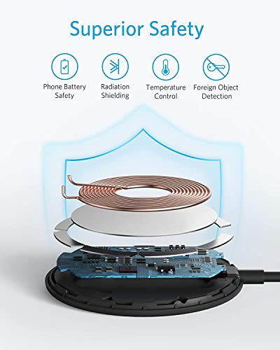 Anker Magnetic Wireless Charger, 5ft USB-C Cable with Detachable USB-A Connector, PowerWave Magnetic Pad Slim Only for iPhone 14/14 Pro/14 Pro Max/13/13 Pro Max (No AC Adapter)