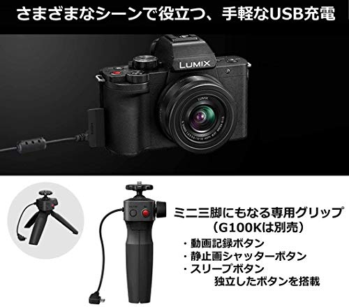 Panasonic LUMIX G100 4k Mirrorless Camera, with 12-32mm Lens, DC-G100KK (Black) (International Model)