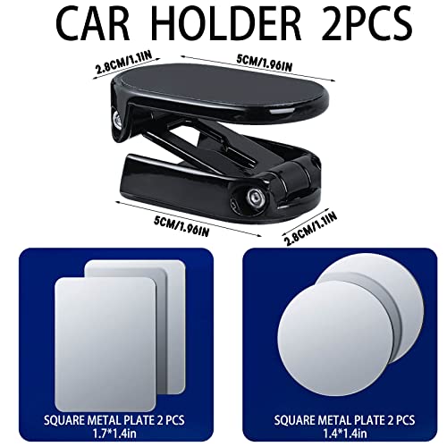 XEFINAL 2 Pack 2023 New Alloy Folding Magnetic Car Phone Holder,360° Rotation Magnetic Car Phone Holder,Metal Folding Universal Dashboard Car Phone Mount for Car (Black)