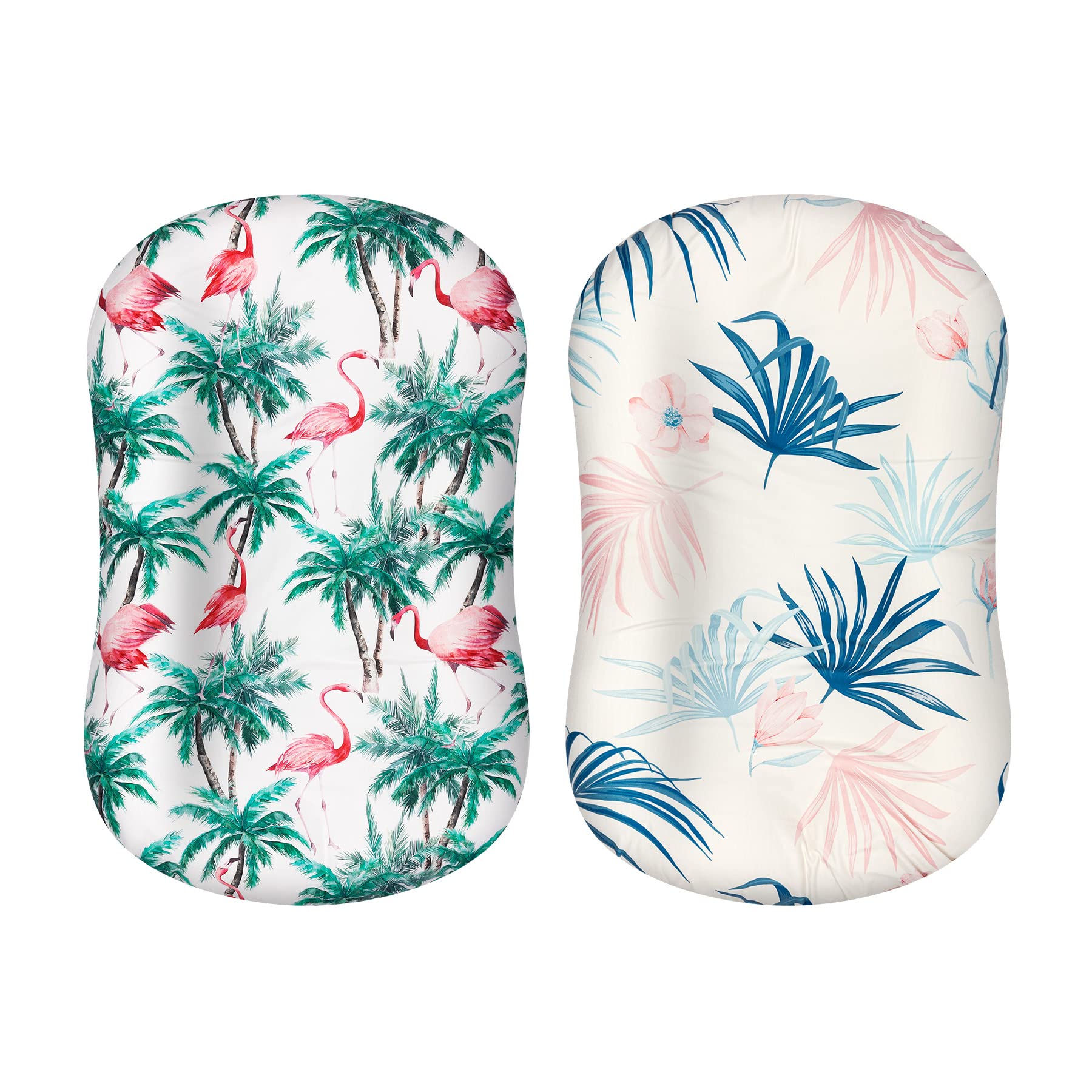 Ultra Soft Baby Lounger Covers (Pack of 2) | Mexxi 100% Hypoallergenic Stretchy Baby Nest Covers for Newborn (Covers Only) (Tea Roses & Wild Roses)