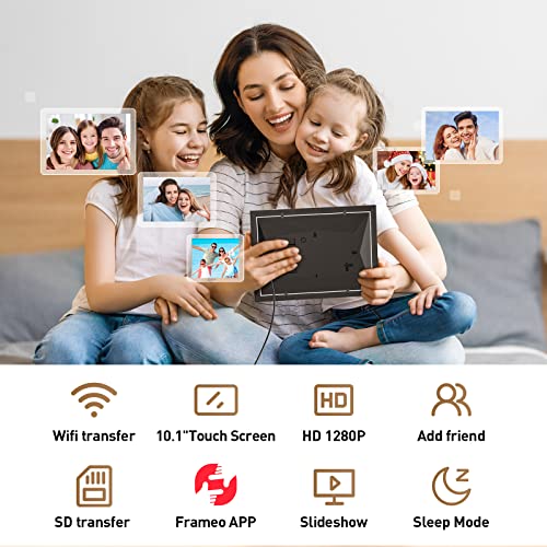 Secura Home WiFi Digital Picture Frame 10.1 Inch IPS HD Touch Screen Smart Cloud Photo Frame with 32GB Storage, Auto-Rotate, Wall-mountable, Share Photos and Videos via Frameo App from Anywhere