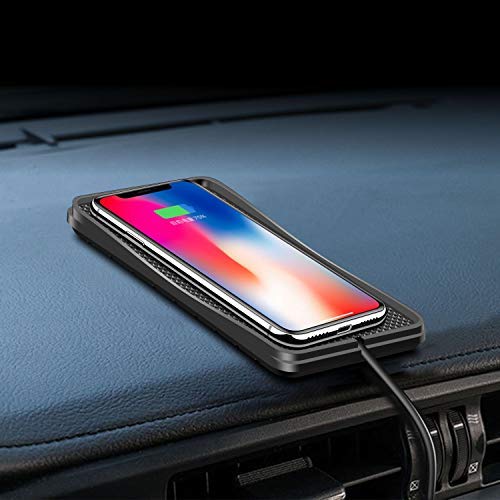 Wireless Charger,POLMXS Car Wireless Charging pad 10W Fast Wireless car Charger qi Phone Charger pad for car Wireless Phone Charger for Andriod Cell Phone Charging mat Galaxy Note10/S21/S10/S9(C3)