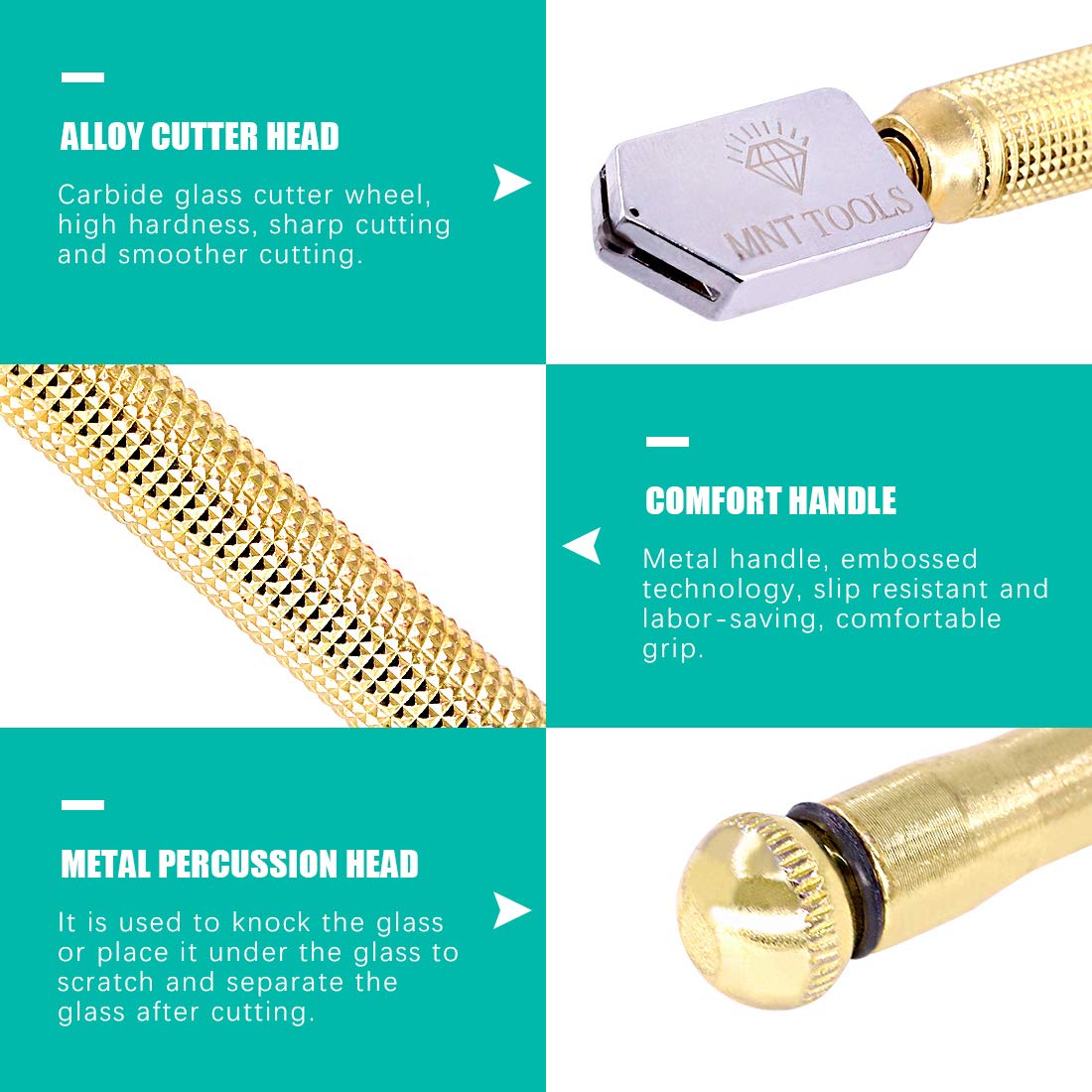 Swpeet 3Pcs Glass Cutting Tools Kit, Including Pro-Grade Tile Glass Cutting Pliers and 3mm-18mm Glass Cutter Handle Pencil Style Oil Feed Carbide Tip Glass Cutter Cutting Tools for Mosaic, Tiles