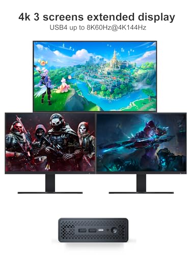 FEVM Mini Pc Gaming FA780 Mini Gaming Pc AMD Ryzen 7 7840HS(8C/16T up to 5.1GHz) HDMI x 2(4K@60Hz)+USB4(8K@60hz) 3 Display,16GB RAM+500GB NVME SSD, Powerful Mini Computer WiFi6/BT5.2/2.5Gbps