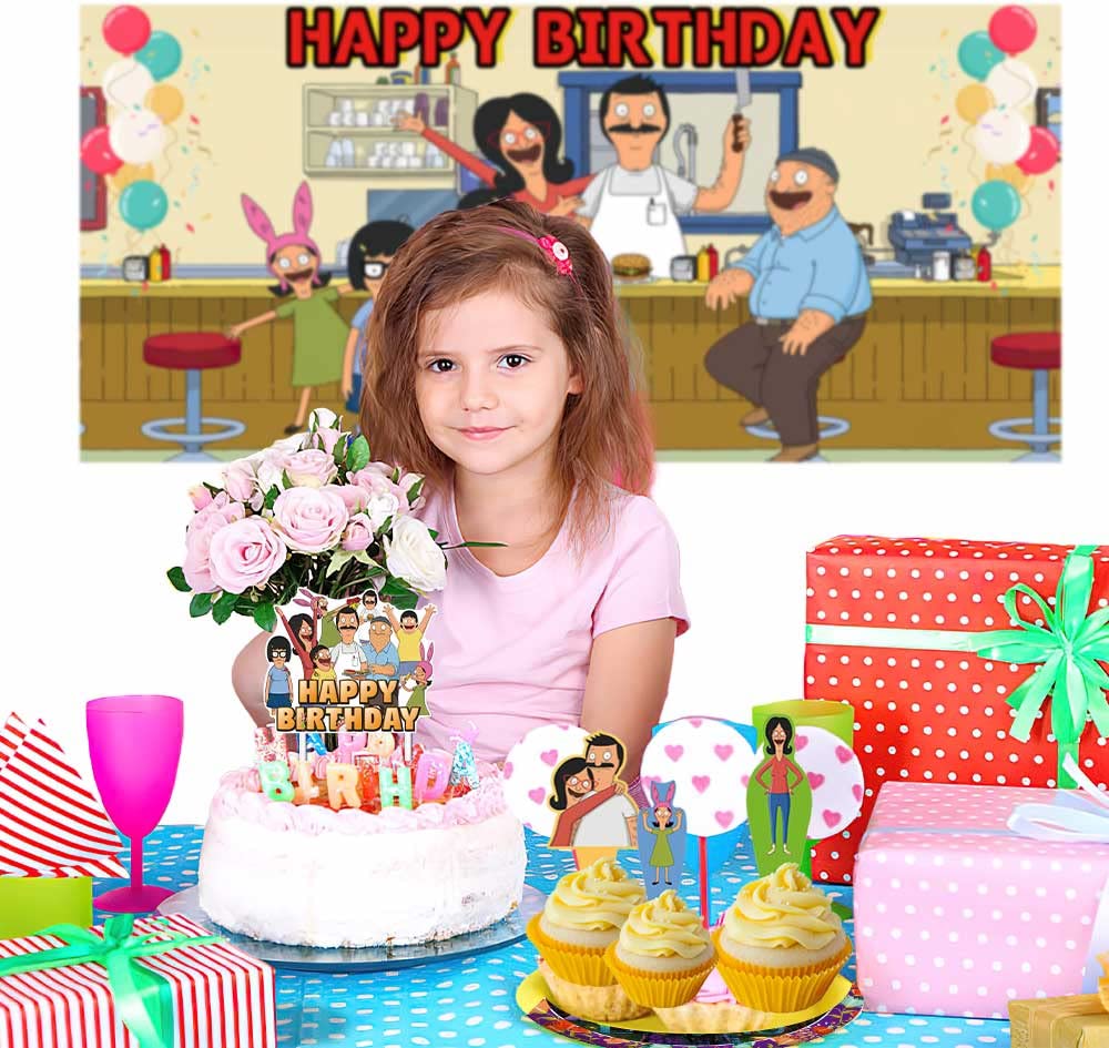 Bob Burgers Party Supplies Decorations Birthday Cake Topper Balloons Banner Backdrop Decor