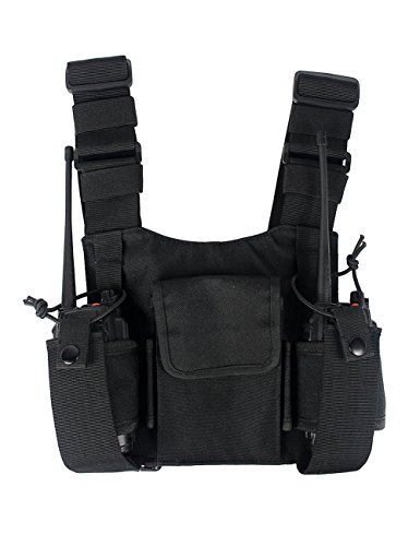 Lewong Universal Radio Chest Harness Bag Pocket Pack HolsterĀ for Two Way Radio (Rescue Essentials)