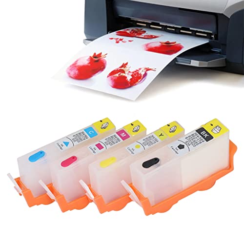 Fafeicy 4PCS Ink Cartridge,Permanent Chip Replacement Refill Ink Cartridge PP for Office (HP 904)