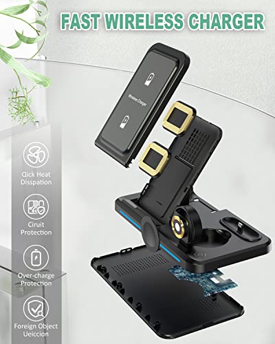 Wireless Charger for iPhone,Charging Station for Apple Multiple Devices,Foldable 3 in 1 Charger for iPhone 14/13/12/11/Pro/Max/XS/Max/XR/XS/X, Apple Watch 8/7/6/SE/5/4/3/2, Airpods Pro/3/2/1