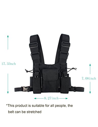 Lewong Universal Radio Chest Harness Bag Pocket Pack HolsterĀ for Two Way Radio (Rescue Essentials)