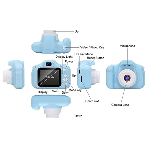 Lightweight Kids Digital Camera 2.0 LCD Mini Camera Hd 1080p Children's Sports Camera,Support 32 GB SD Card for Children Birthday, Christmas, (Blue)