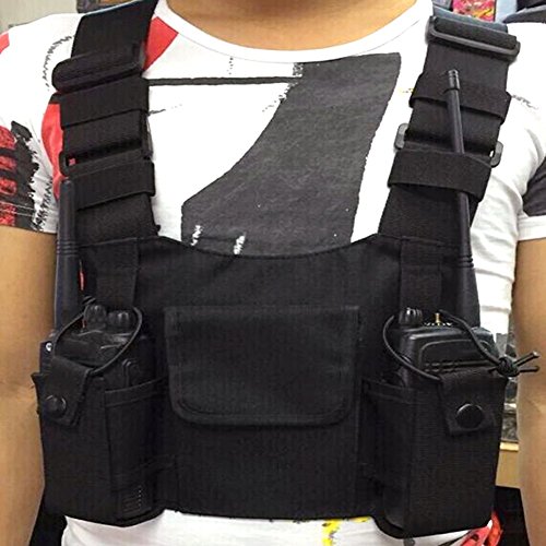 Lewong Universal Radio Chest Harness Bag Pocket Pack HolsterĀ for Two Way Radio (Rescue Essentials)