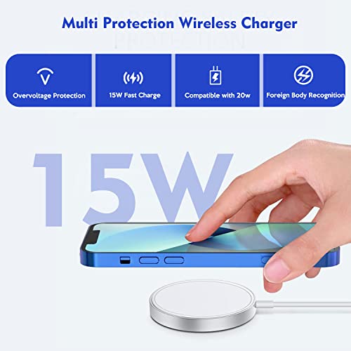 Magnetic Wireless Charger,3.3FT【Apple MFi Certified】15W Fast Wireless Charging Pad USB C Wireless Charger iPhone with 20W USB C Wall Charger Block for iPhone 14/Plus/13/12/Pro/Pro Max/Mini/AirPods Pro