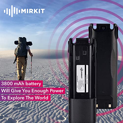 MIRKIT 3800 mAh UV82 Battery BL-8 7.4V Li-ion Compatible with Baofeng UV-82 MK3/5 UV 82HP UV 82 UV 82C Gmrs V1 MURS V1 Baofeng Accessories Baofeng Extended Battery Radio