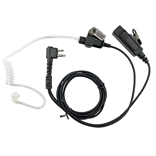 MaximalPower Headset Earpiece with Kevlar Reinforced Cable 2-Pin for Motorola Two-Way Radios Surveillance Headset (RHF MOT 2PIN HQ)
