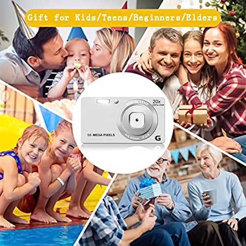 Yrmaups Digital Camera Vlogging Camera for Kids, Adult, Beginners 4K 56MP with 2.7 Inch LCD Display Vlogging Autofocus & Time Lapse