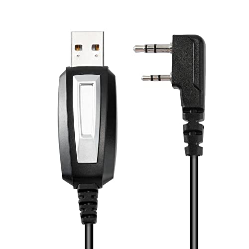Radioddity PC002 USB Programming Cable CH340 Chip, 2-Pin K Plug, Plug and Play, Compatible with Windows 7, 8, 9, 10, 11, GM-30 GS-5B BaoFeng UV-5X UV-5R BF888S BF-F8HP Two Way Radios