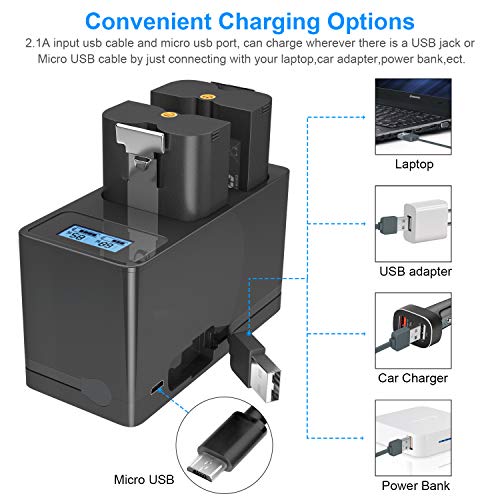Rechargeable Battery and Dual Port USB Charging Station Compatible with Ring, for Video Doorbell 2/3/4 and Spotlight Cam Battery, 3.65V Quick Release Lithium-Ion Battery(1Pack)