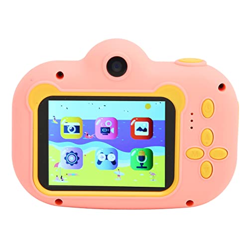1080P 2inch Kids Camera Cute Cartoon Design HD Digital Children Selfie Camera for Birthday (Pink)