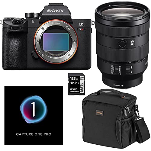 Sony Alpha a7R III Mirrorless Digital Camera (V2) with FE 24-105mm f/4 G OSS Lens Bundle with Capture One Pro Photo Editing Software, 128GB SD Card, Bag