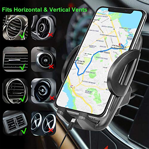 Takfox Car Phone Mount Holder for Samsung Galaxy S22 Ultra S21 FE Plus S20+ S10 S9 Note 20 Ultra 10 A13 A03s A02S A12 A32 A42 A52 A01 A11 A12 A21 A51 A71 5G Cell Phone Air Vent Car Mount Cradle-Black