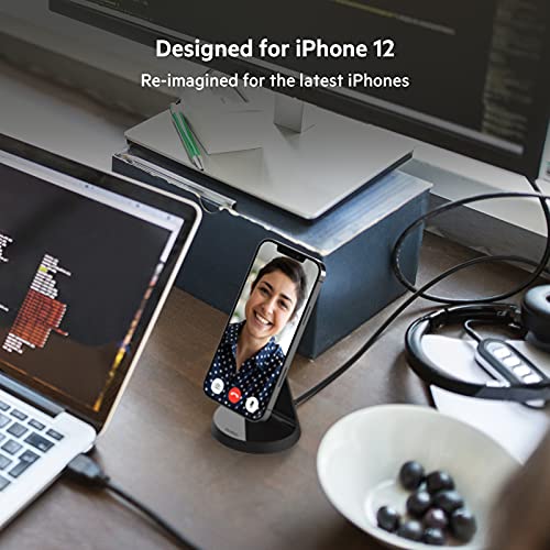 Belkin Magnetic Wireless Charger Stand - MagSafe Charger Compatible - Magnetic iPhone Charger - Wireless Charger - Works w/ Apple iPhone 14, iPhone 13 & iPhone 12 - Power Supply Not Included - Black