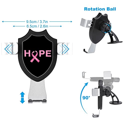 Hope Cancer Car Phone Holder Mount Universal Cellphone Vent Clamp for Dashboard Windshield Stand