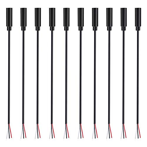 Fancasee 10 Pack Replacement 3.5mm Female Jack to Bare Wire Open End TRS 3 Pole Stereo 1/8" 3.5mm Jack Plug Connector Audio Cable for Headphone Headset Earphone Cable Repair