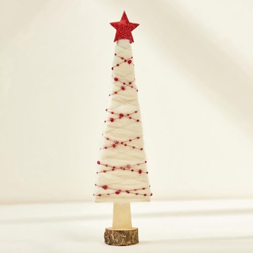 Christmas Home Decor Wool, Wood Felt Reindeer Elk Tree Decorations, Christmas Tree Desktop Wool Felts Ornaments, Christmas Tree Wooden Reindeer (C)