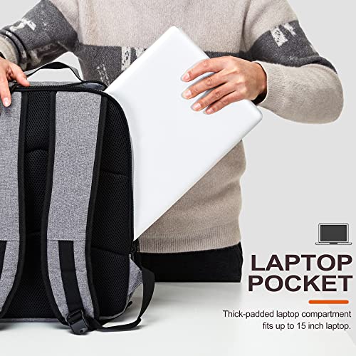 Golkcurx Camera Bag for DSLR/SLR Cameras,Camera Backpack Waterproof for Photographers Grey L