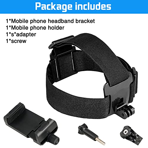 Camola Phone Head Mount, Head Mount Phone Holder, Outdoor Live Shooting Brachet Head Mount for iPhone/ Samsung/ Sony Action Camera