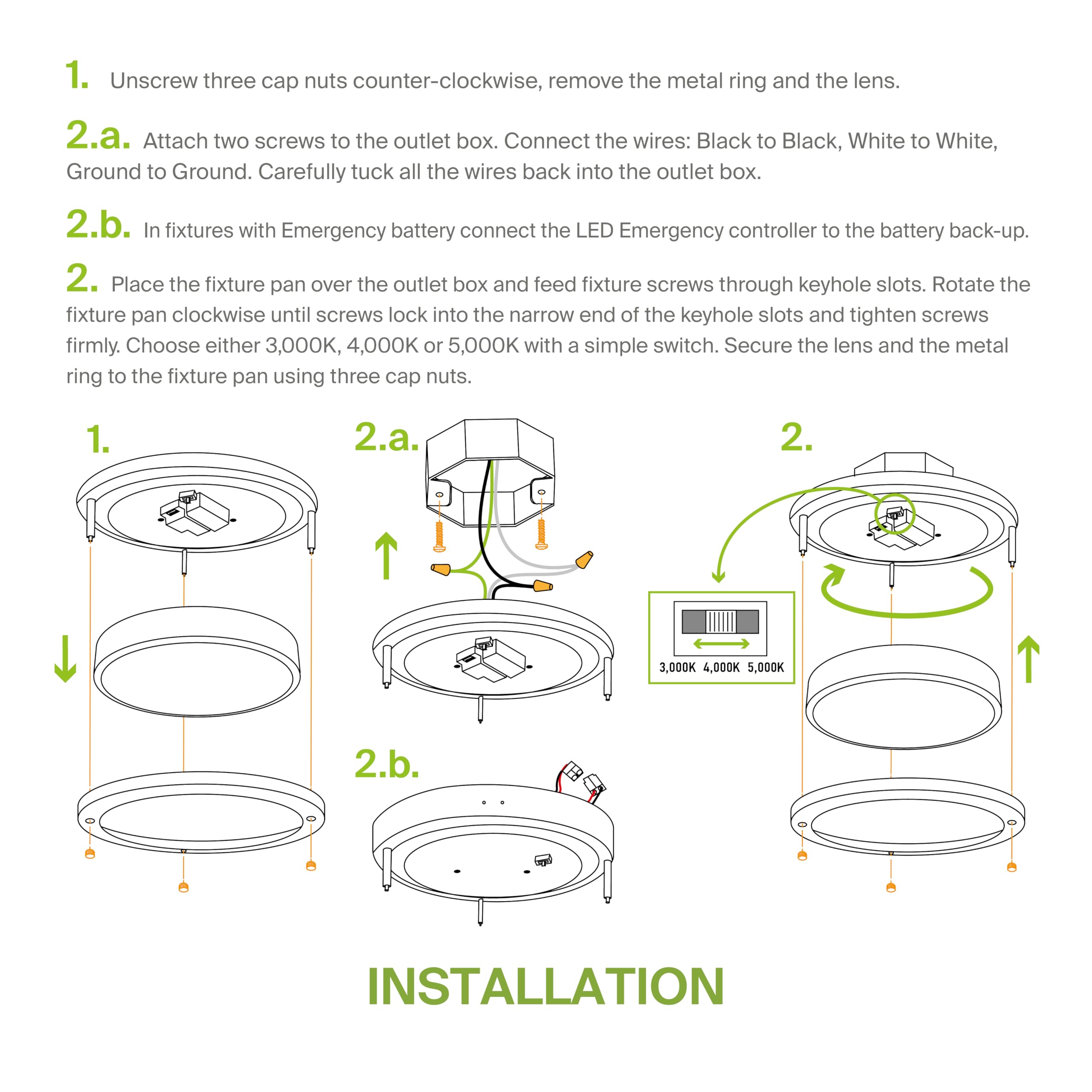 ASD LED 12 Inch Round Flush Mount Light Fixture | 20W 1600LM 3000K-5000K 100-277V | 3CCT, Dimmable, Energy Star, ETL Listed | Close to Ceiling Double Ring Lamp, Low Profile Lighting | Nickel