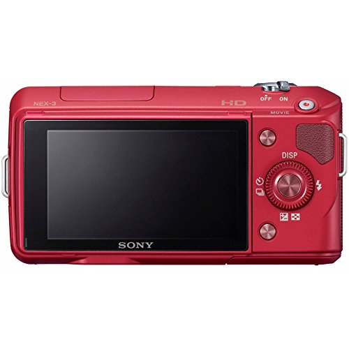 Sony Alpha NEX NEX3A/R Digital Camera with 16mm F2.8 Lens (Red)